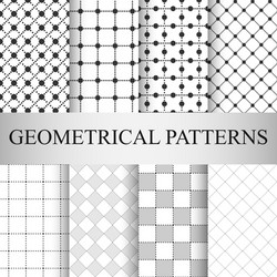 8 different classic geometric patterns Royalty Free Vector