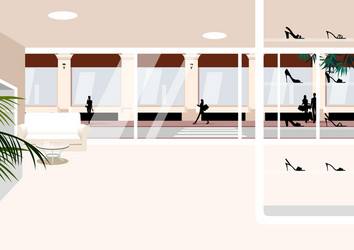 Modern retail shopping mall with clothes boutique Vector Image