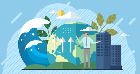 Climate change infographic melted planet graphic Vector Image
