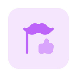 Fake mustache with thumbs up logotype isolated Vector Image