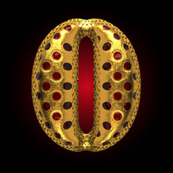Golden letter 0 Royalty Free Vector Image - VectorStock