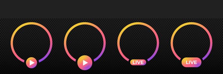 Insta live broadcast frame story Royalty Free Vector Image