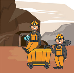 Mining workers cartoon Royalty Free Vector Image