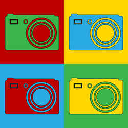 Pop art camera icons Royalty Free Vector Image