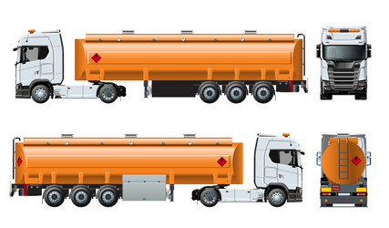 Realistic tanker truck template isolated Vector Image