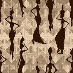 Seamless pattern of african girls Royalty Free Vector Image