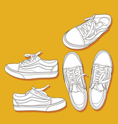 Fashion shoes set isolated cartoon Royalty Free Vector Image