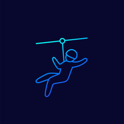 Zip line icon on white Royalty Free Vector Image