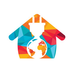 Global electric cord logo design template Vector Image