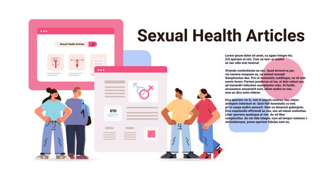 Sexed application condoms sexual health education Vector Image