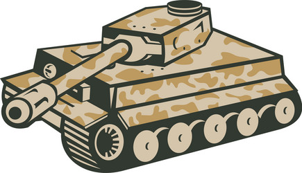 World war two german panzer tank aiming Royalty Free Vector
