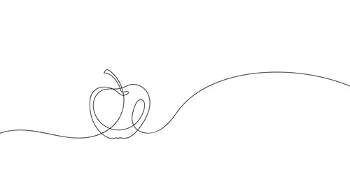 Continuous Line Apple Vector Images (over 450)