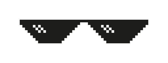 Pixel glasses minecraft glasses spectacles Vector Image