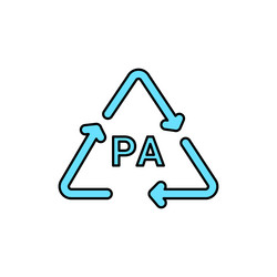 Plastic recycling code pete line icon consumption Vector Image