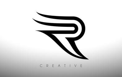 R letter logo with swoosh creative lines Vector Image