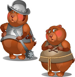 Cute beaver mascot sitting character Royalty Free Vector