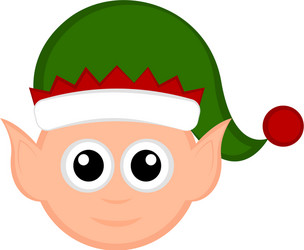 Cute elf head cartoon character Royalty Free Vector Image