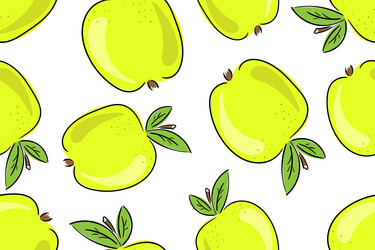 Green apple seamless pattern cartoon Royalty Free Vector