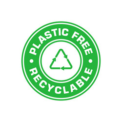 Recyclable packaging label stamp Royalty Free Vector Image