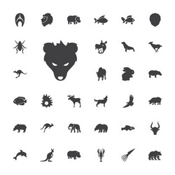 25 wildlife icons Royalty Free Vector Image - VectorStock