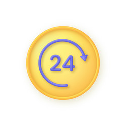 3d clock icon 24 hours passage of time Royalty Free Vector