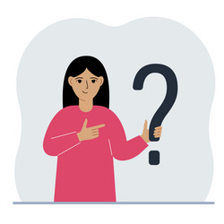 A man is holding question mark symbol ask Vector Image