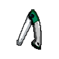 Wood hammer tool game pixel art Royalty Free Vector Image