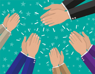 Human hands clapping applaud and hold thumbs up Vector Image