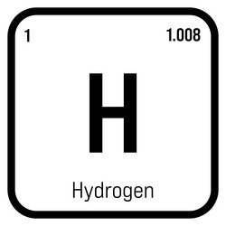Hydrogen h periodic table element Royalty Free Vector Image