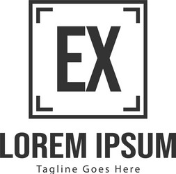 Initial ex logo template with modern frame Vector Image