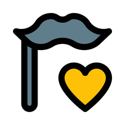 Mustache disguise with a heart logotype isolated Vector Image