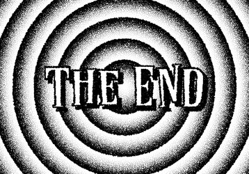 End movie titles with circles and retro Royalty Free Vector