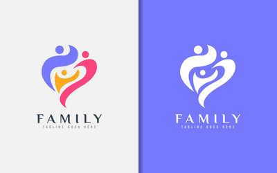 Family love logo design abstract group Royalty Free Vector
