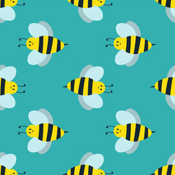 Cartoon sweet yellow bee summer worker bug Vector Image