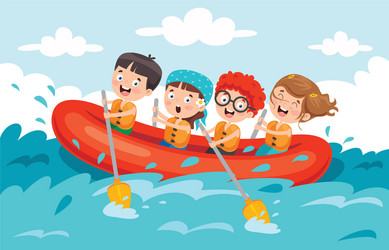 Children rafting Royalty Free Vector Image - VectorStock
