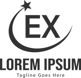 Initial ex logo template with modern frame Vector Image
