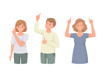 Man and woman character indicating something Vector Image