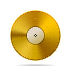 Golden vinyl record with notes Royalty Free Vector Image