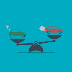 Electric car versus gasoline and diesel Royalty Free Vector