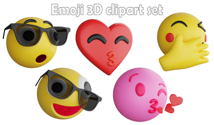 Emoji element clipart cartoon design Royalty Free Vector