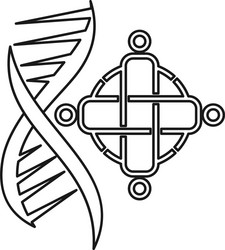 Health cross commitment teamwork together outline Vector Image