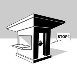 Guard post sentry yellow and black bollard icon Vector Image