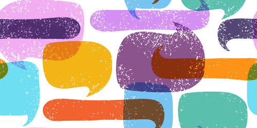 Hand drawn callout clouds as border background Vector Image