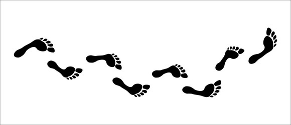 Rectangle foot step frame imprint silhouette Vector Image