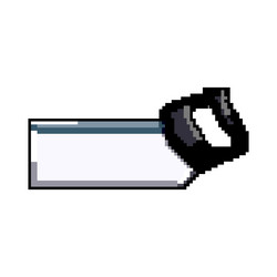Equipment saw hand game pixel art Royalty Free Vector Image