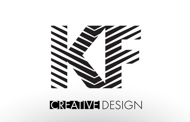 Kf k f letter modern logo design with yellow Vector Image