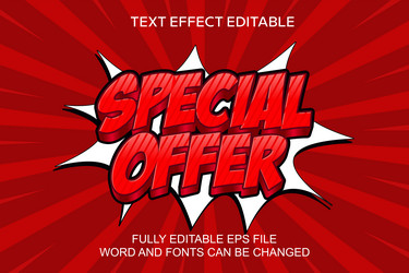 3d text effect special offer editable Royalty Free Vector
