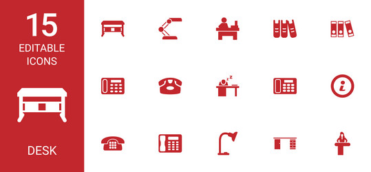 Desk icons Royalty Free Vector Image - VectorStock