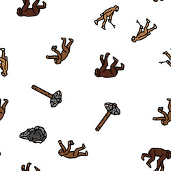 Human evolution man caveman isometric icons set Vector Image