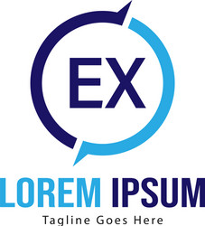 Initial ex logo template with modern frame Vector Image